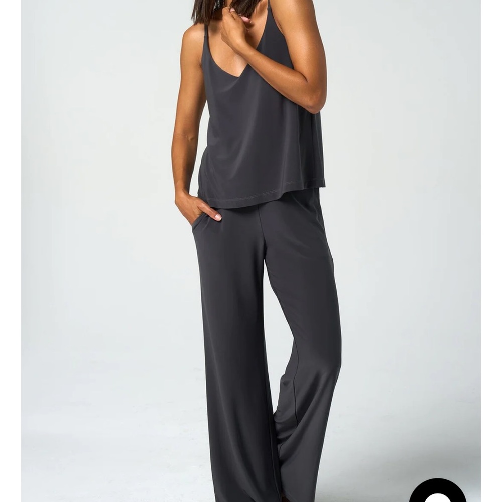 Franne Golde Set Wide Leg Pants And Tank Top Black M … - Gem